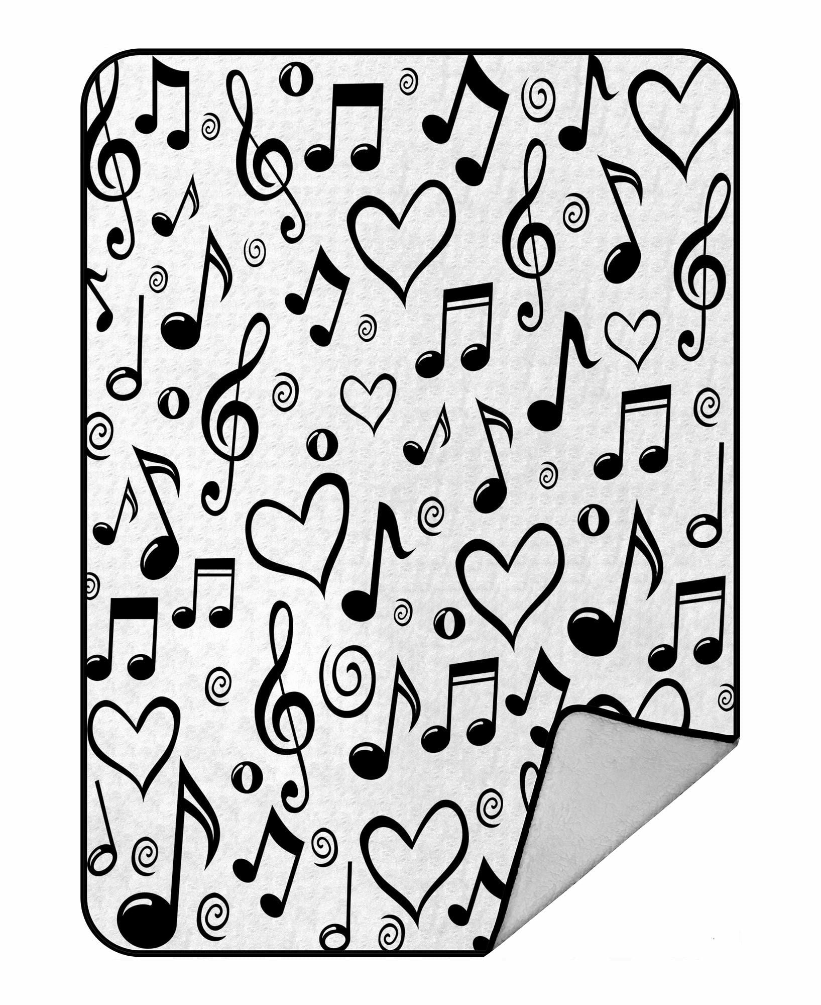 ABPHQTO Pattern Of Musical Notes Fleece Blanket Fleece Back Throw ...