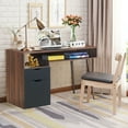 Gymax Home Office Storage Work Desk, Computer Writing Table with Drawer ...
