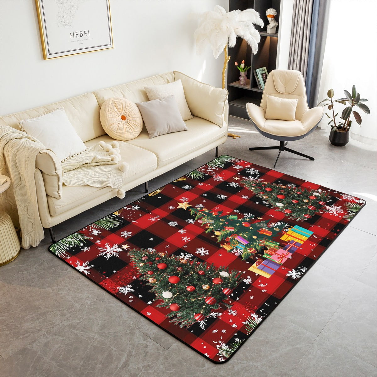 Click here for Erosebridal Merry Christmas Area Rugs For Living R... prices
