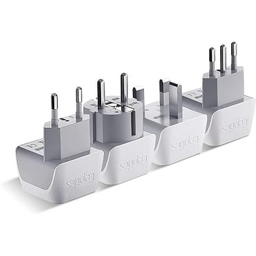Full European Travel Adapter Set by OREI - Dual Input American to ...