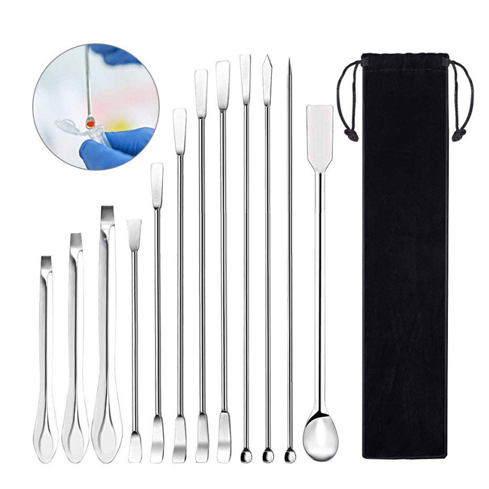 Juego de Espátulas de Laboratorio de 12 Piezas Acero Inoxidable ...