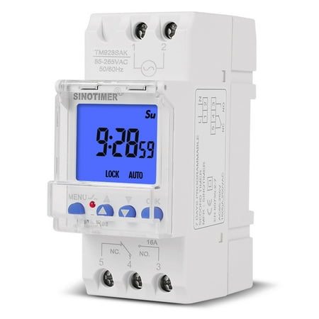 Wuyanis Weekly Programmable Digital Timer Switch LCD Time Relay DIN ...