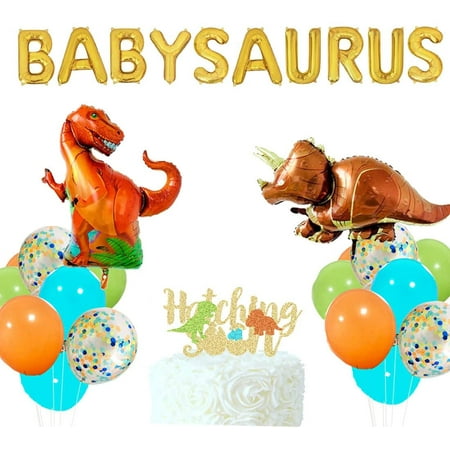 Dinosaur Baby Shower Babysaur Balloon Hatching Soon Cake Topper ...
