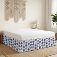 Abstract Grid Bed Skirt California King Size 16 Inch Drop, Boho Blue ...