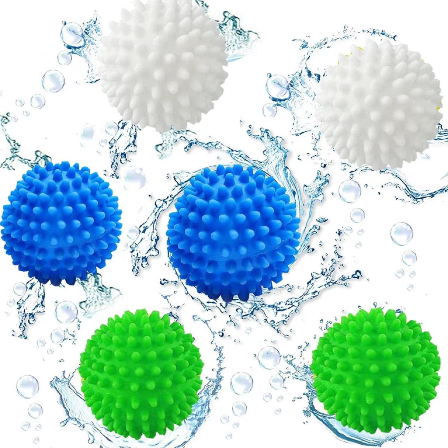 Juego de 6 bolas de lavado (3 colores) para lavadora, secadora, bolas ...