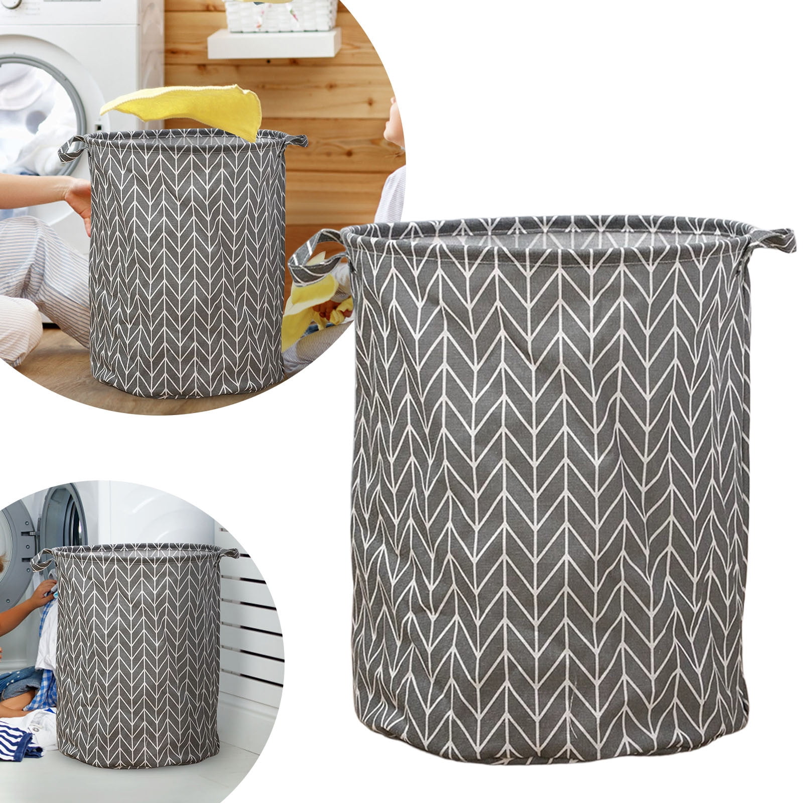 Click here for Vivavault Patterned Linen Laundry Hamper Large Ope... prices