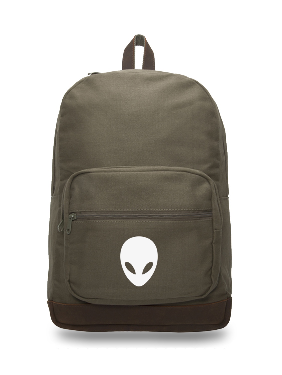 Grab A Smile - Sci-Fi Alien Head Canvas Teardrop Backpack with Leather ...