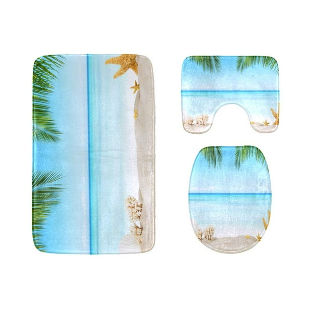 XDDJA Tropical Beach Beach Starfish 3 Piece Bathroom Rugs Set Bath Rug ...