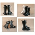 Girls White Lace-Up Combat Galoshes with Side Zipper, Knee-Highs Lugs ...