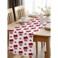 Burlap Table Runner 36 Inches Long, Watercolor Cherry Red Heart Bow Non ...