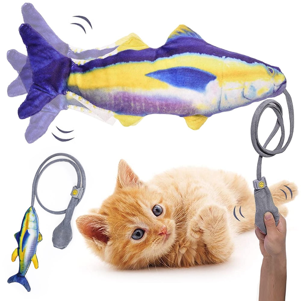 SNNROO Moving Cat Kicker Fish Toy, Wiggle Fish Catnip Toys, Motion ...