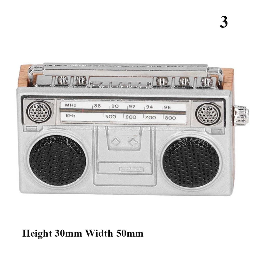 Kids Gift Toys Cute Wooden Miniature Toy 1:12 Vintage Dollhouse Radio ...