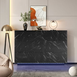 6 Drawer Dresser with LED Lights, Wide Dresser for Bedroom, Hallway ...