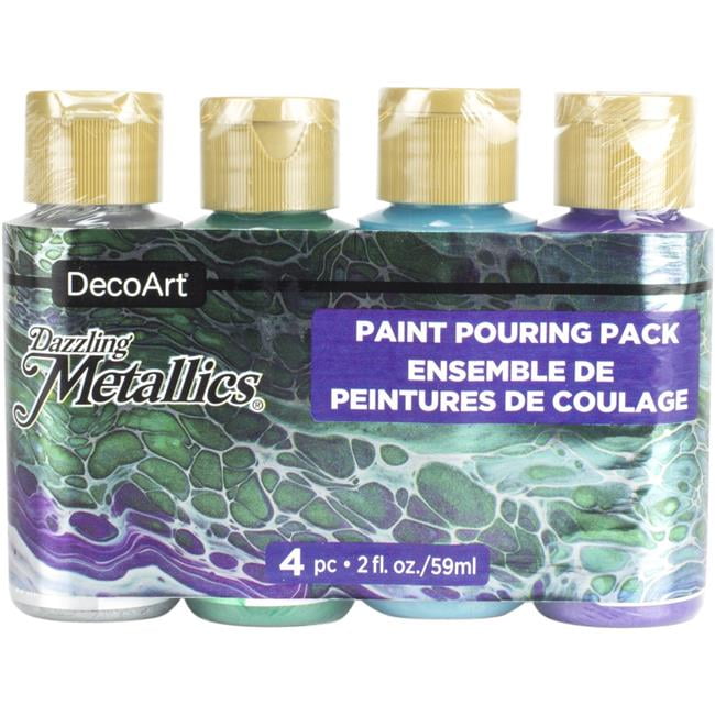 Deco Art DASK472 Dazzling Metallics Paint Pouring, Jewel Tone - 4 per ...