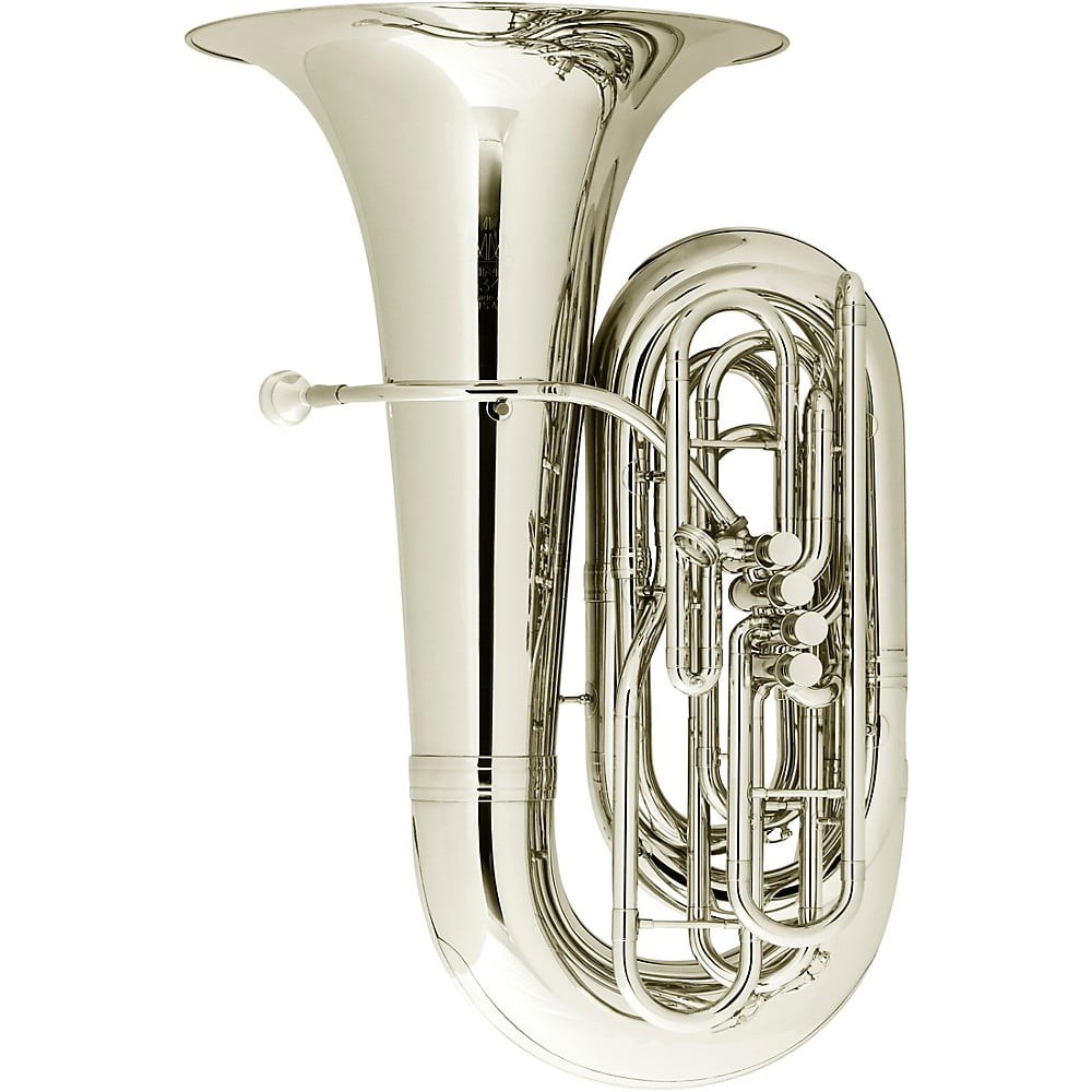 king-2341w-series-4-valve-4-4-bbb-tuba-2341ws-silver-with-case