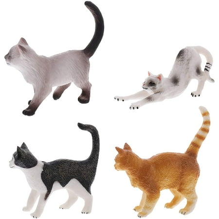 Cat Figurines, Educational Cat Figures Toy Set, Cute Miniature Cat ...