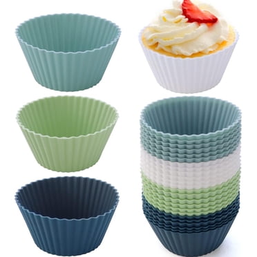 Bakerpan Mini Silicone Muffin Cups - Reusable Cupcake Liners, Set of 24 ...