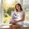 Cat Pattern Decorative Pillow Cover - Soft Polyester Cushion Case with ...