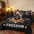 Manfei Patriotic Eagle King Bedding, Grunge American Flag King Bed in a ...