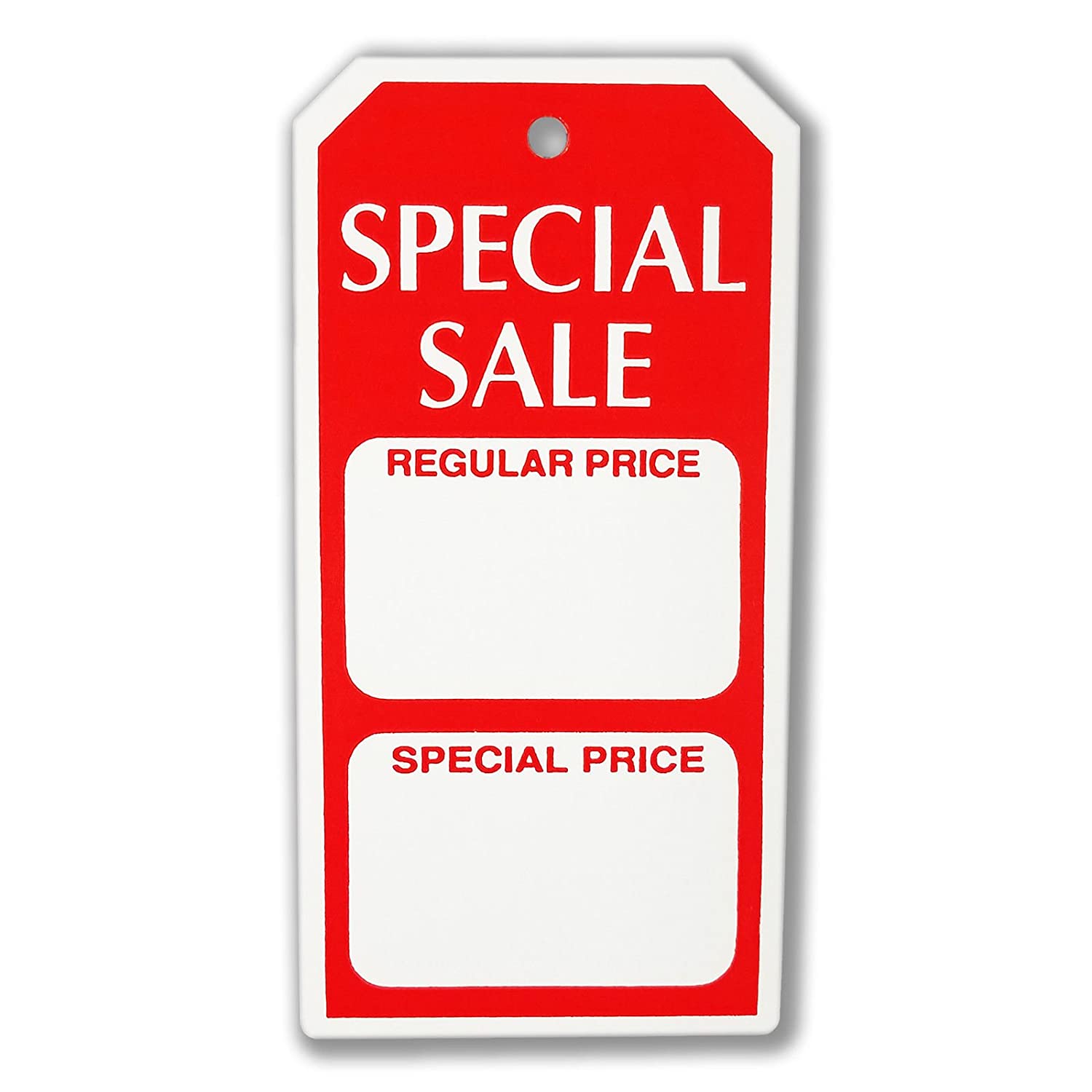 Special Sale, Regular Special Price Red White Unstrung Coupon Tags - 2. ...