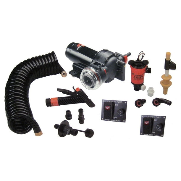 Johnson 64634 Aqua Jet 5.2 GPM Wash Down/550 Live Well Kit - Walmart.com