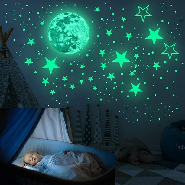 Estrellas que brillan en la oscuridad, 433 piezas, calcomanías de estrellas que brillan ...