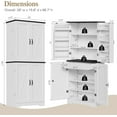 Vongrasig Kitchen Pantry Storage Cabinet with Barn Doors, Drawer and ...