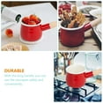 GAXIRE Enamel Milk Pot Red with Flat Bottom for Daily Cooking 1Set ...