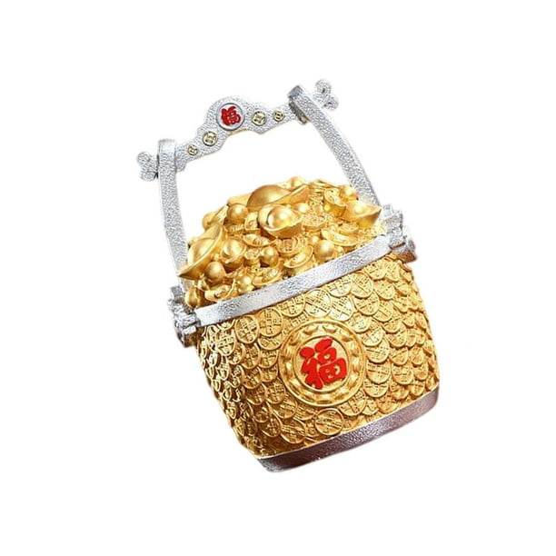 Ingots Bucket Sculpture Decoration Cornucopia Statue Bucket Ornament ...