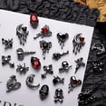 44 Pieces Halloween Nail Charms - Dark Retro Style Crow Heart Metal ...