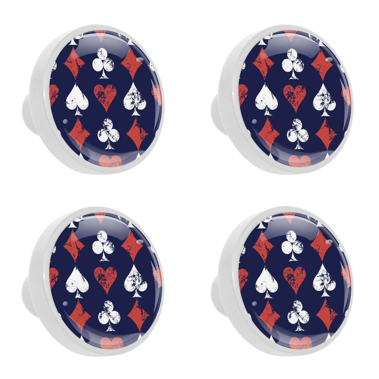 4 Pcs Playings Cards Knobs for Kitchen Cabinet Cupboard Dresser ...
