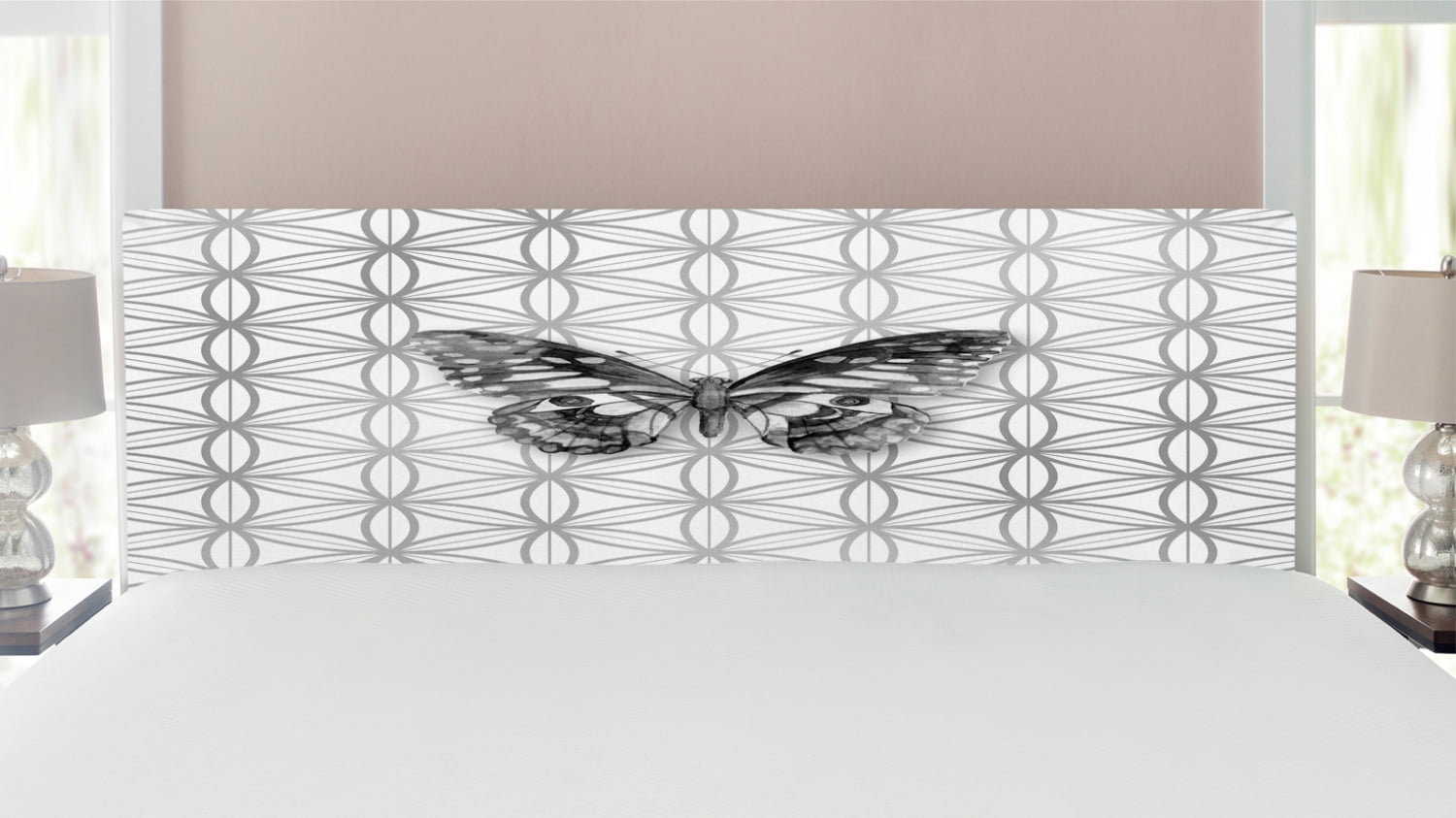 Butterfly Headboard, Animal Butterfly on Geometric Fragments Modern ...
