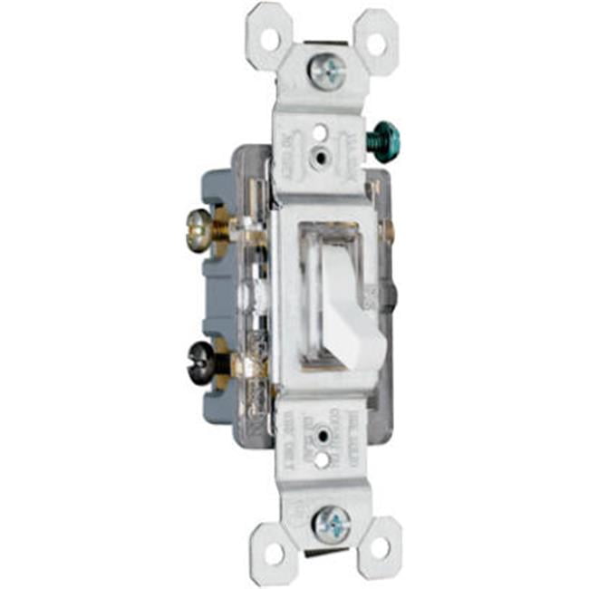 663ISLGCC10 15A 120V Grounded Illuminated 3 Way Toggle Switch, Ivory ...