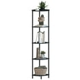 5-Tier Industrial Corner Shelf Stand, 65" Corner Bookcase Display ...