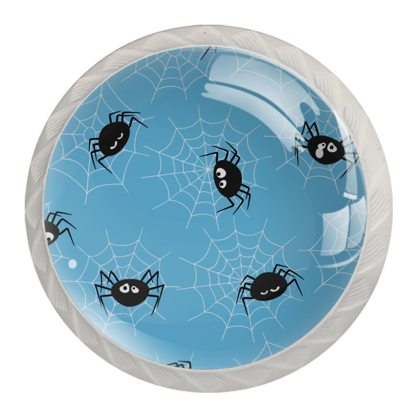 4 Pcs Spiders and Spider Webs Knobs for Kitchen Cabinet Cupboard ...