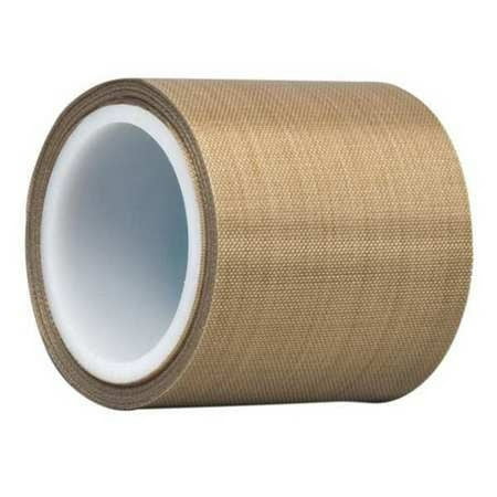 3M 5451 0.94" x 36yd Brown PTFE Glass Cloth Tape -100 to 500 Degrees F ...