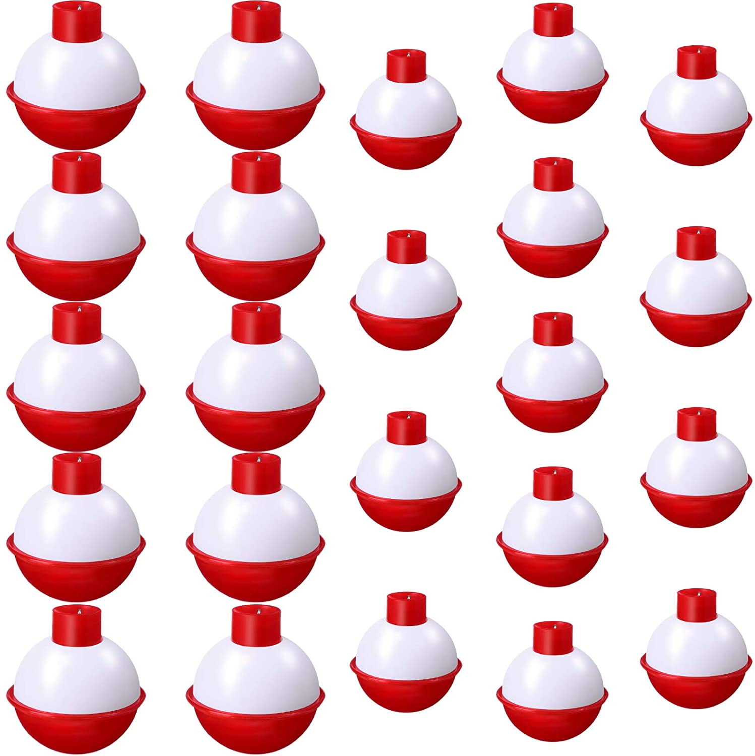 d 50 Pieces Fishing Bobber Float, 1 Inch and 1.5 Inch Fishing Bobbers ...