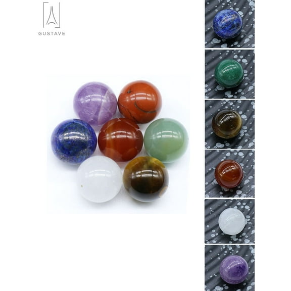 7 Chakra Necklace and Bracelet Set Healing Stone Beaded Jewelry Yoga ...