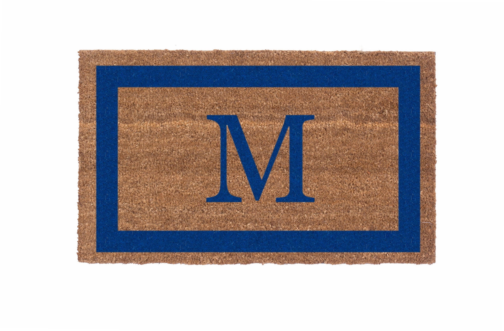 CocoMatsNMore Monogram (G) Vinyl Backed Blue Single Border Doormats 38 ...