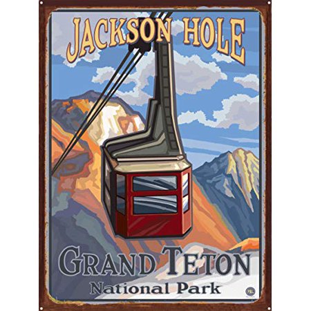 Jackson Hole Tram Rustic Metal Art Print from Travel Artwork by Artist ...