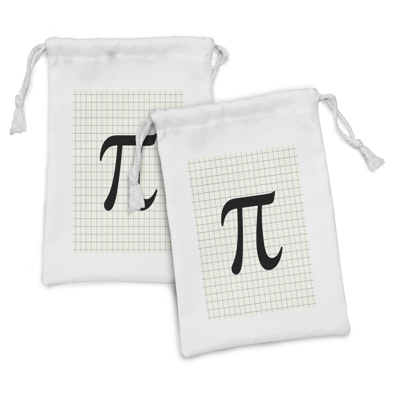 Pi Fabric Pouch Set of 2, Mathematics Themed Constant Number Sign on ...