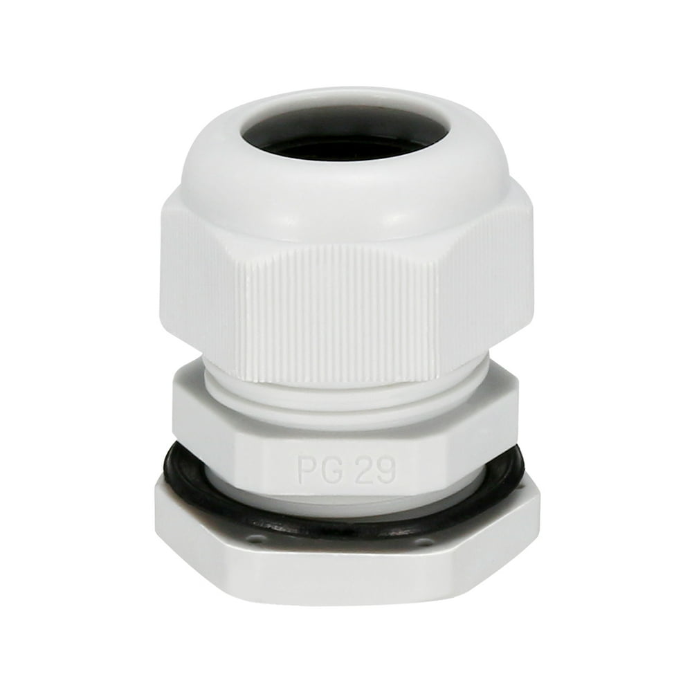PG29 Cable Gland Waterproof Plastic Wire Glands Joints White for 18 ...