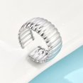 304 Stainless Steel Open Cuff Ring for Women Stainless Steel Color ...