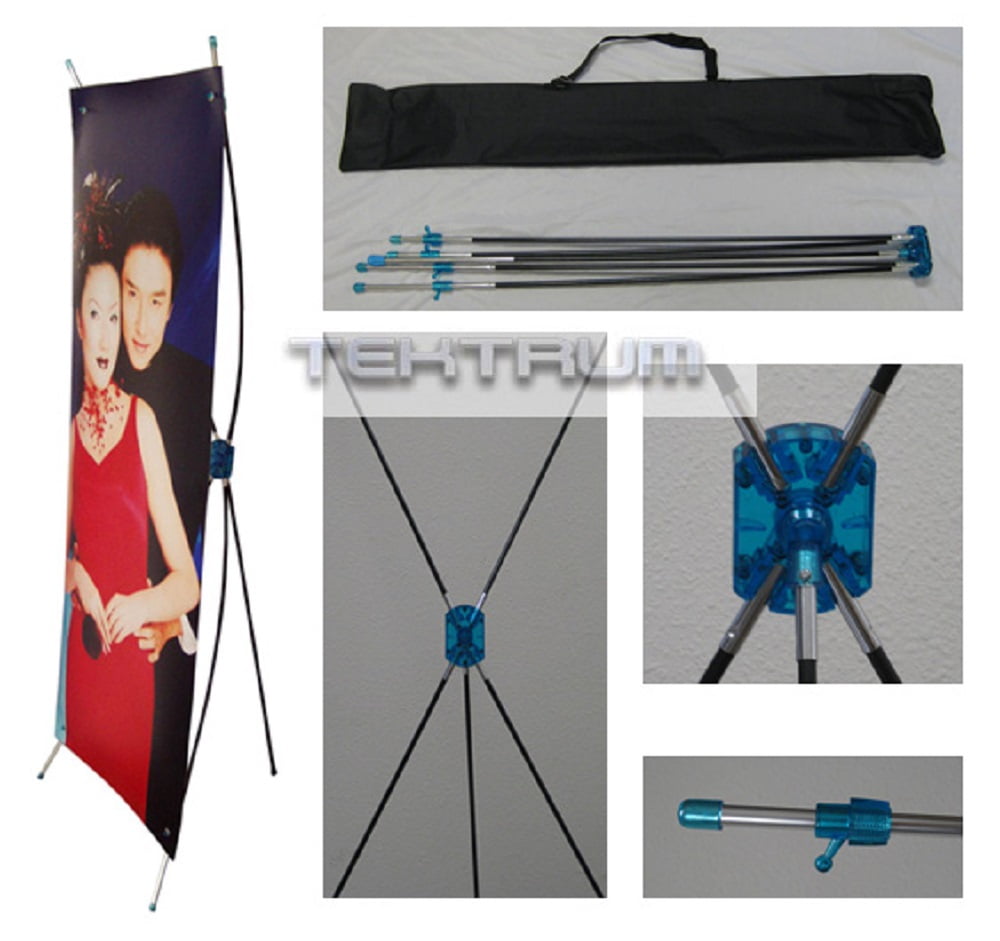 NEW 24"x63" TRIPOD X BANNER STAND (SINGLE-PIECE DESIGN) FOR TRADE SHOW ...