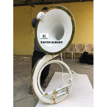 Brass Sousaphone 3 Valve Big Tuba 25" Musical Instrument with Carry ...