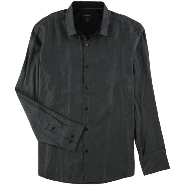 Alfani - Camisa con botones Vernon para hombre, color gris M Alfani ...