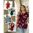 a.Jesdani Women's Plus Size Tunic Tops Casual Floral Blouses Short ...