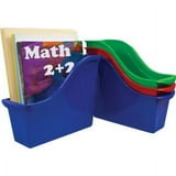 Storex Interlocking Small Book Bin, Plastic Desktop Storage for Letter ...