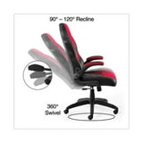Emerge Vortex Bonded Leather Gaming Chair, Black & Red, Adjustable Arms ...