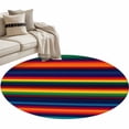 Colorful Mexican 3' Round Rug for Bathroom Accent Bedside Corner ...